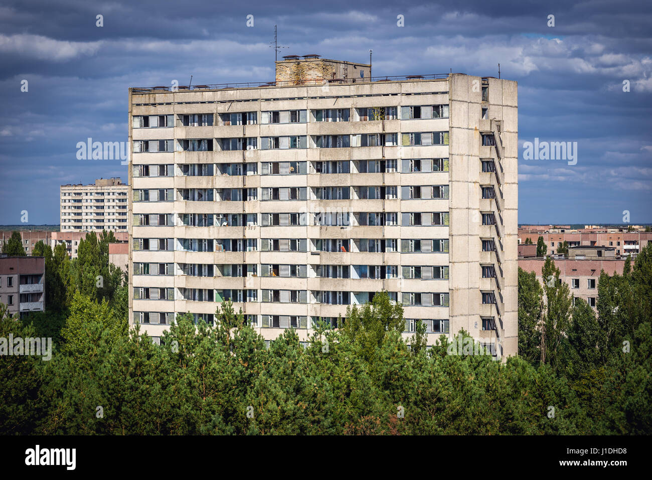 16-storey residential buildings in Pripyat ghost town in Chernobyl ...