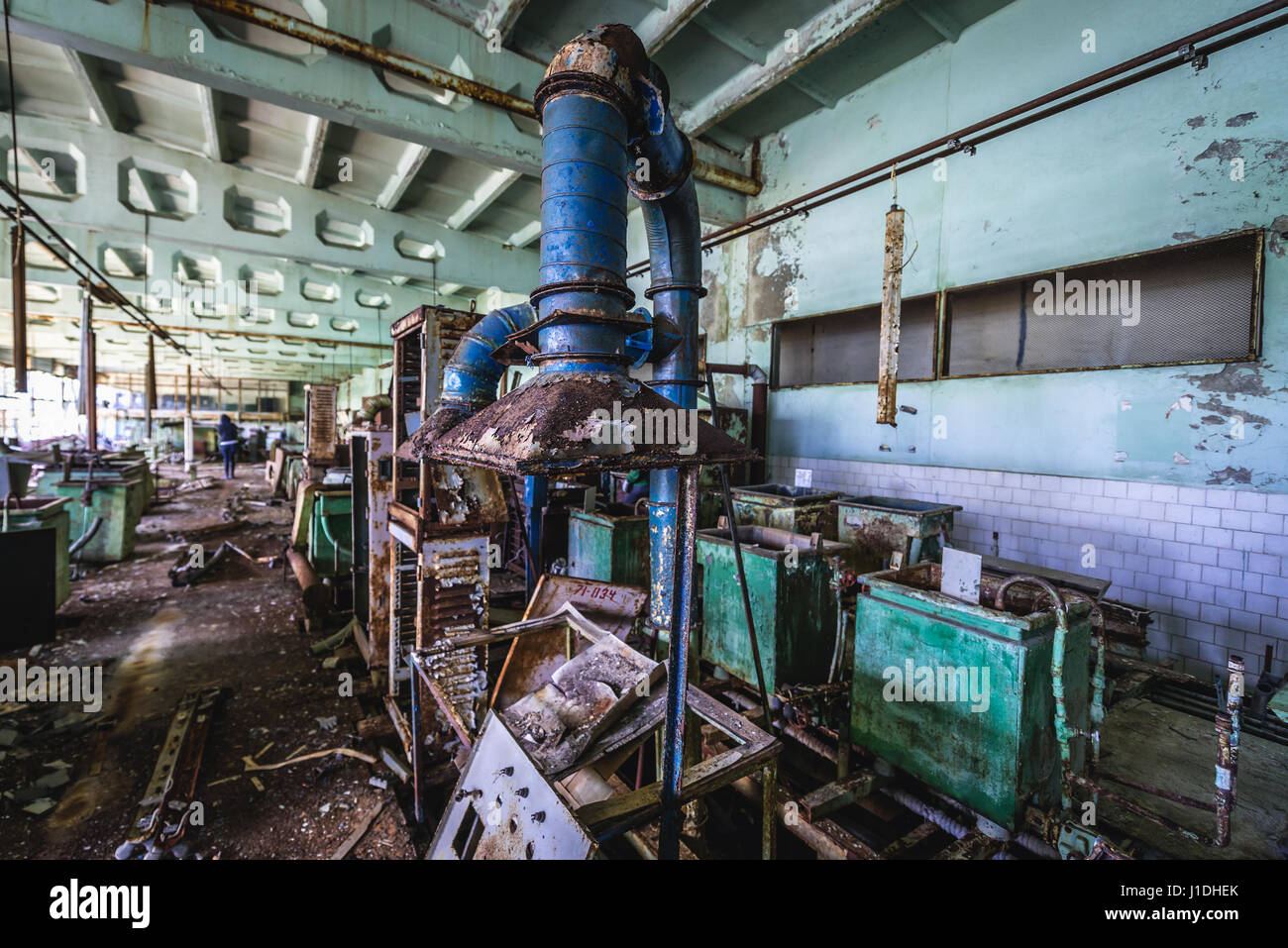Inside the lacquering hall of abandoned Jupiter Factory in Pripyat ...