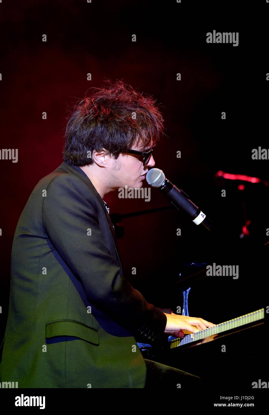 British jazz musician Jamie Cullum performing at Cornbury Festival ...