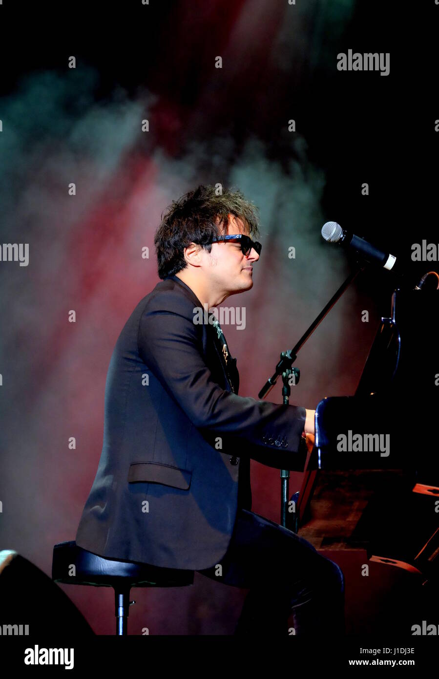 British jazz musician Jamie Cullum performing at Cornbury Festival ...