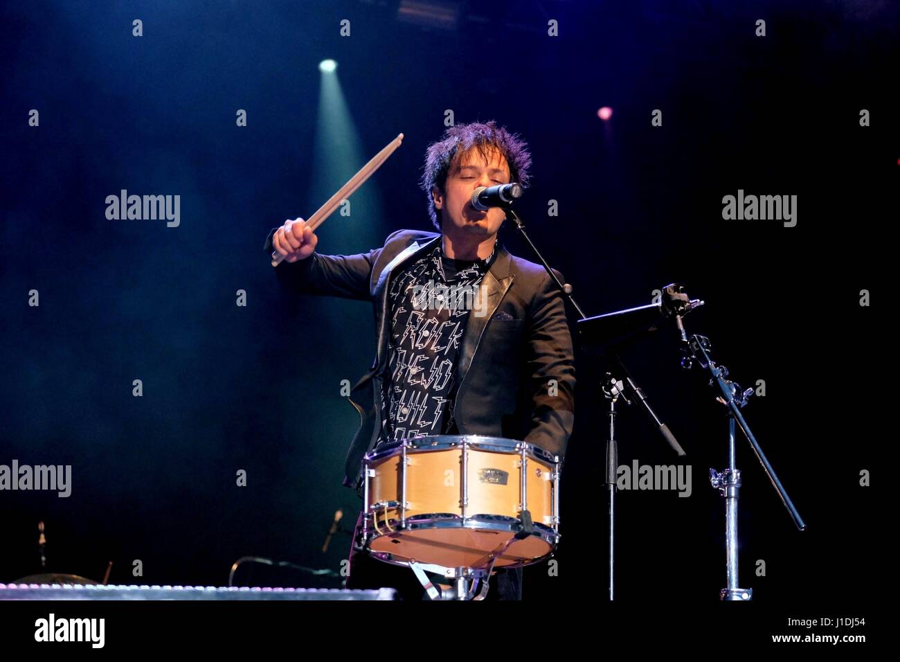 British jazz musician Jamie Cullum performing at Cornbury Festival ...