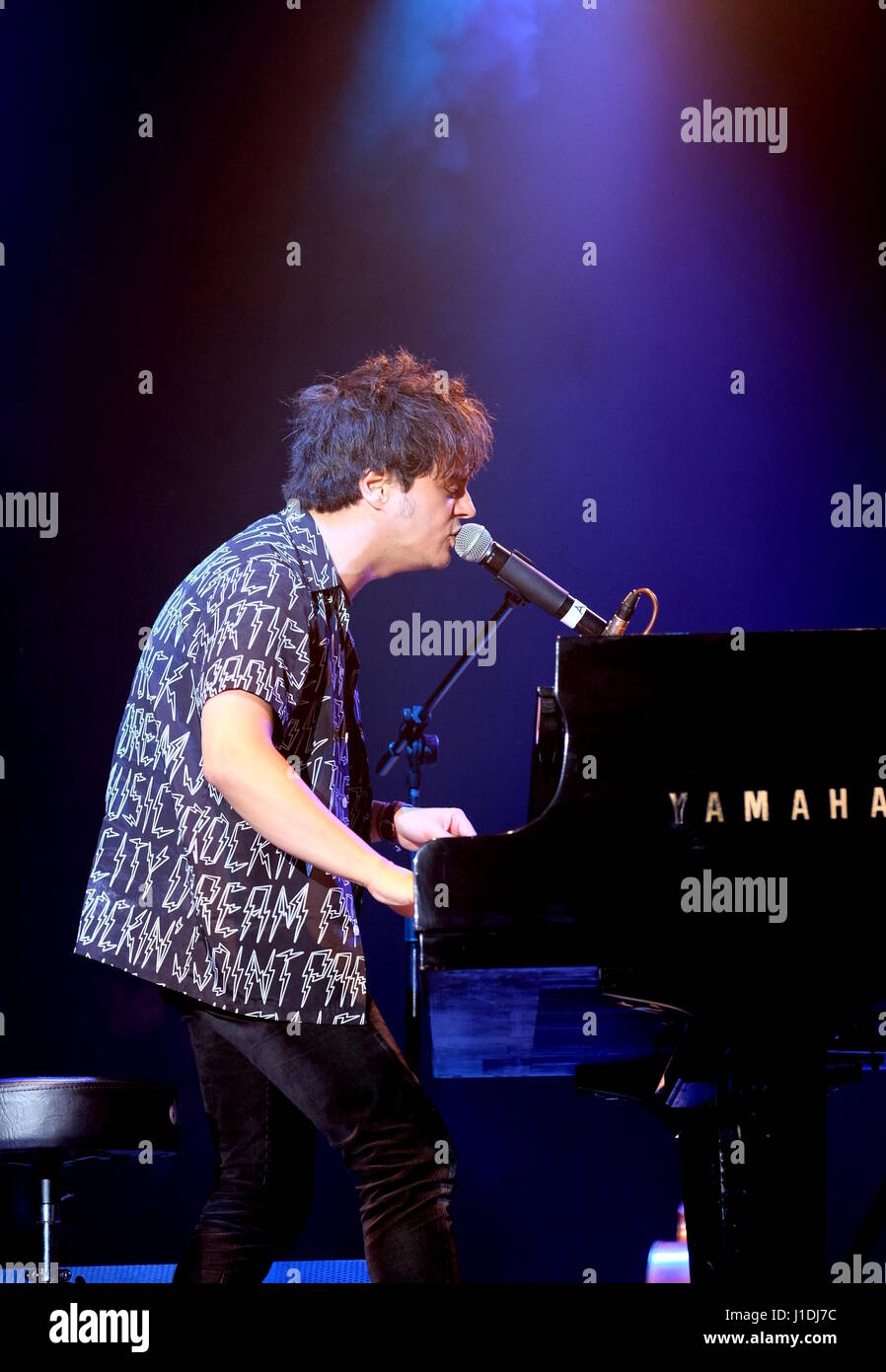 British jazz musician Jamie Cullum performing at Cornbury Festival ...