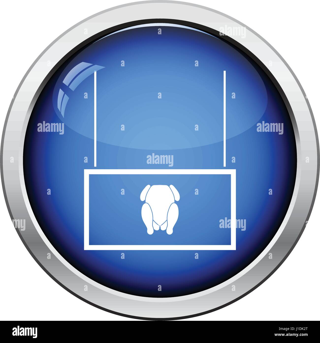 Poultry market department icon. Glossy button design. Vector ...