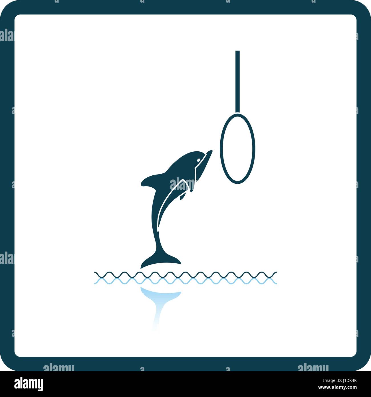 Jump dolphin icon. Shadow reflection design. Vector illustration Stock ...