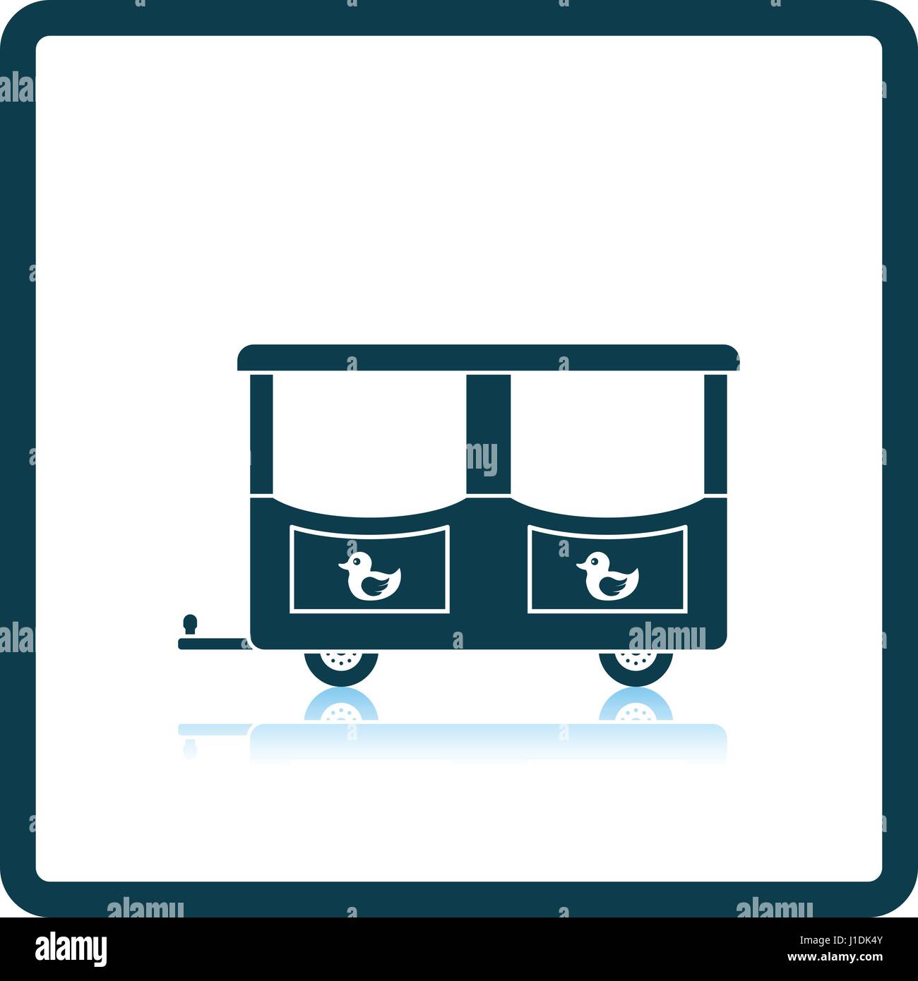 Wagon of children train icon. Shadow reflection design. Vector ...