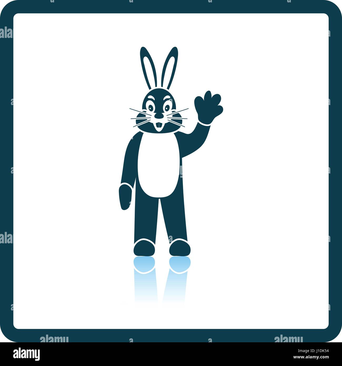 Hare puppet doll icon. Shadow reflection design. Vector illustration ...
