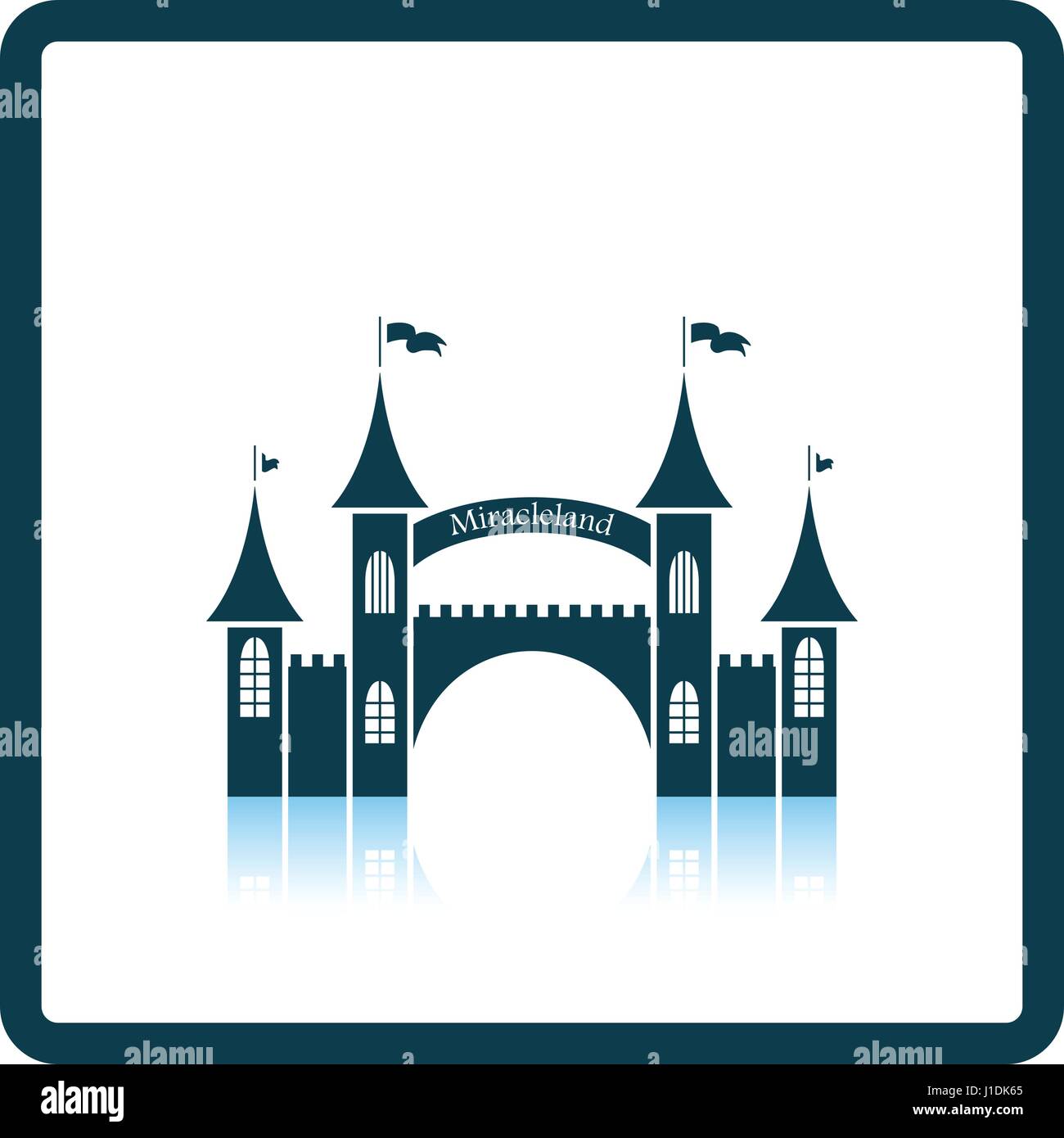 Amusement park entrance icon. Shadow reflection design. Vector ...