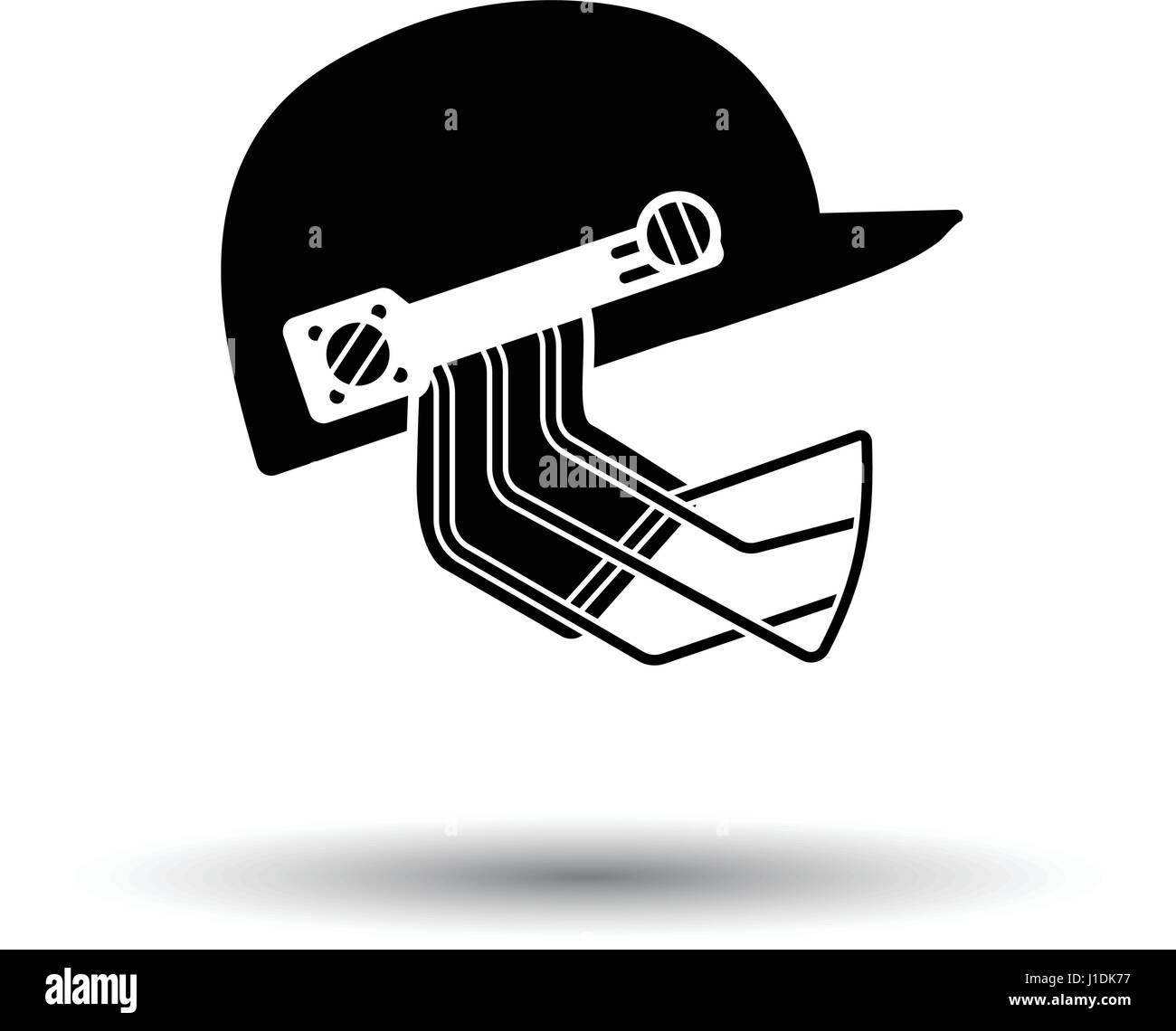Cricket helmet icon. White background with shadow design. Vector ...