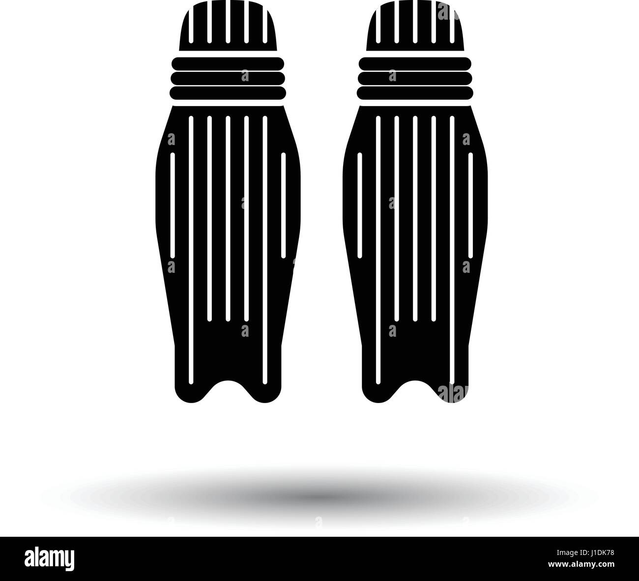 Cricket leg protection icon. White background with shadow design ...