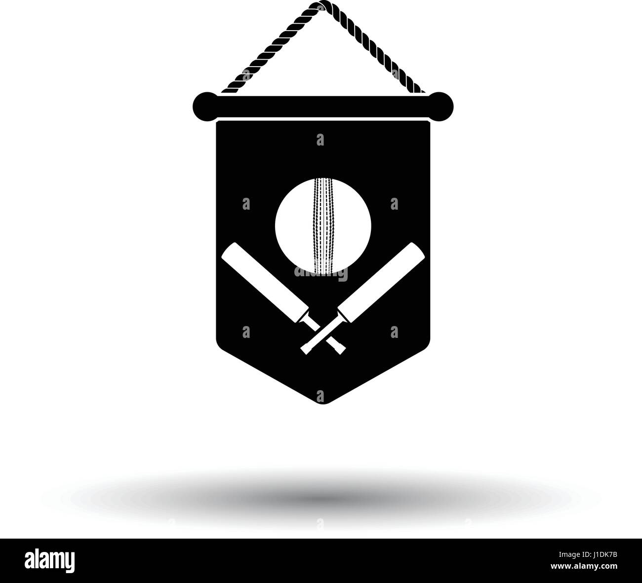 Cricket shield emblem icon. White background with shadow design. Vector ...