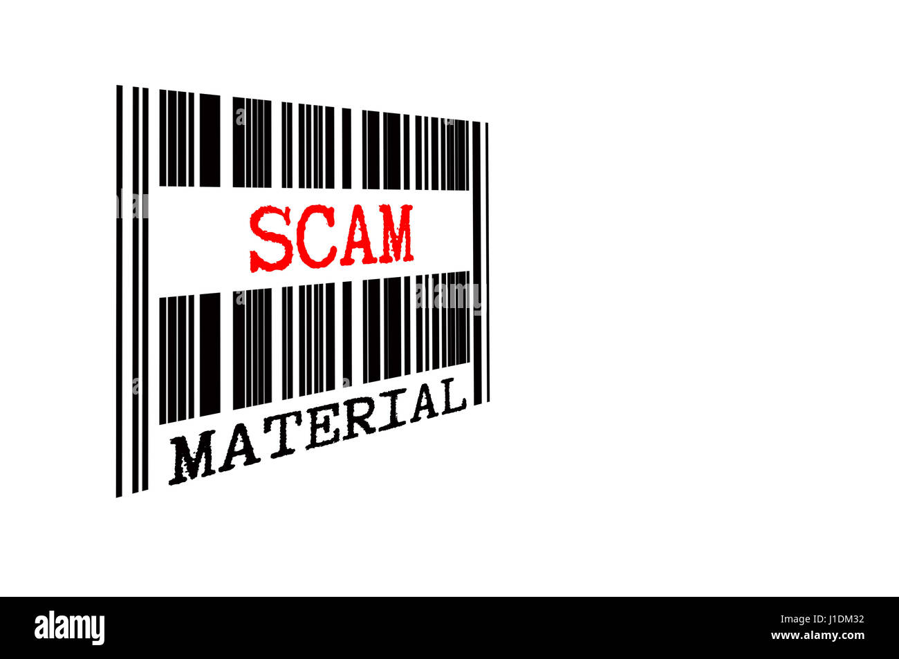 bar code with conceptual text isolated white background Stock Photo - Alamy