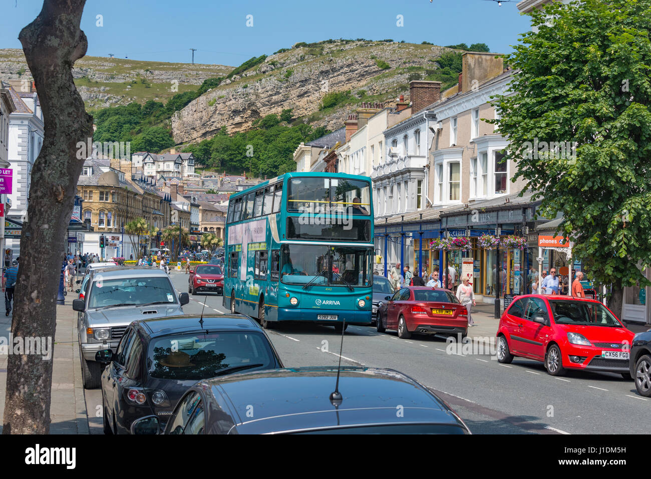 Llandudno Arriva bus in Mostyn street Stock Photo - Alamy