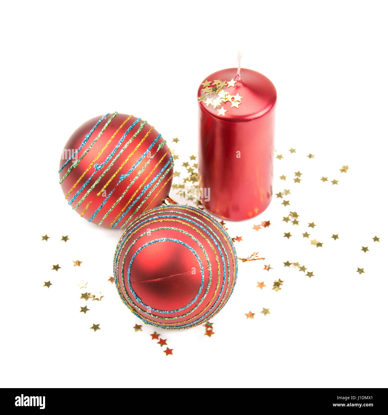 Christmas decorations on sparkling Cut Out Stock Images & Pictures - Alamy