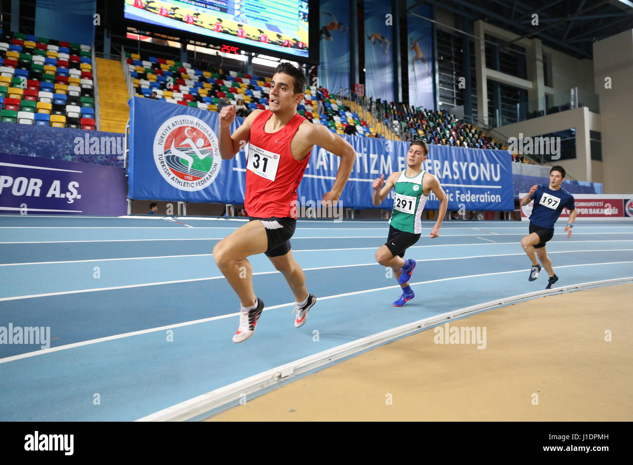 ISTANBUL, TURKEY - FEBRUARY 04, 2017: Athletes running during Turkcell ...