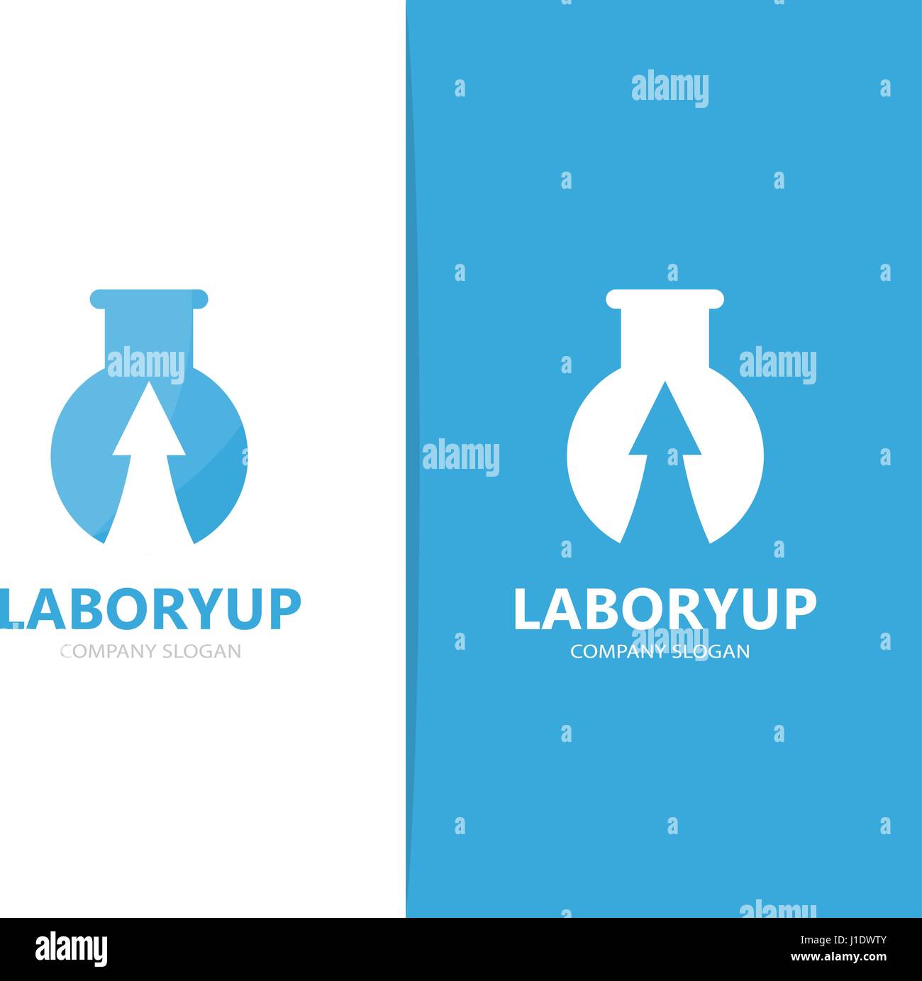 Vector of flask and arrow up logo combination. Laboratory and growth ...