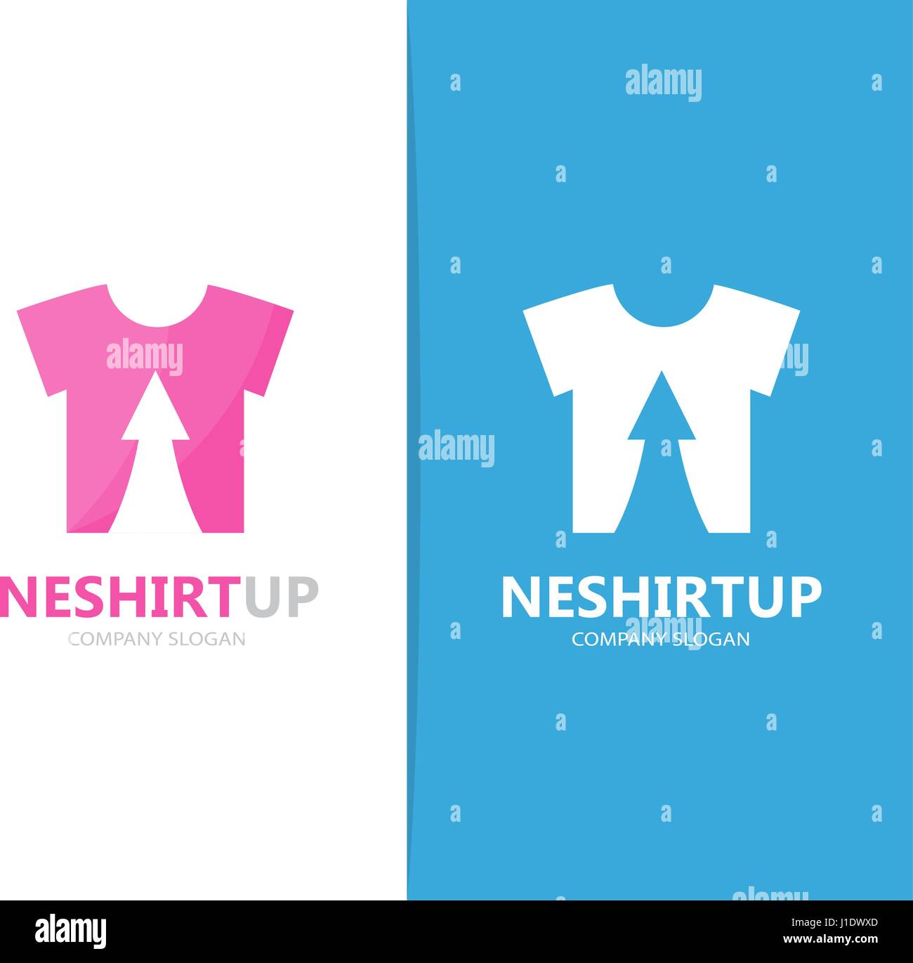 Vector of cloth and arrow up logo combination. Shirt and growth symbol ...