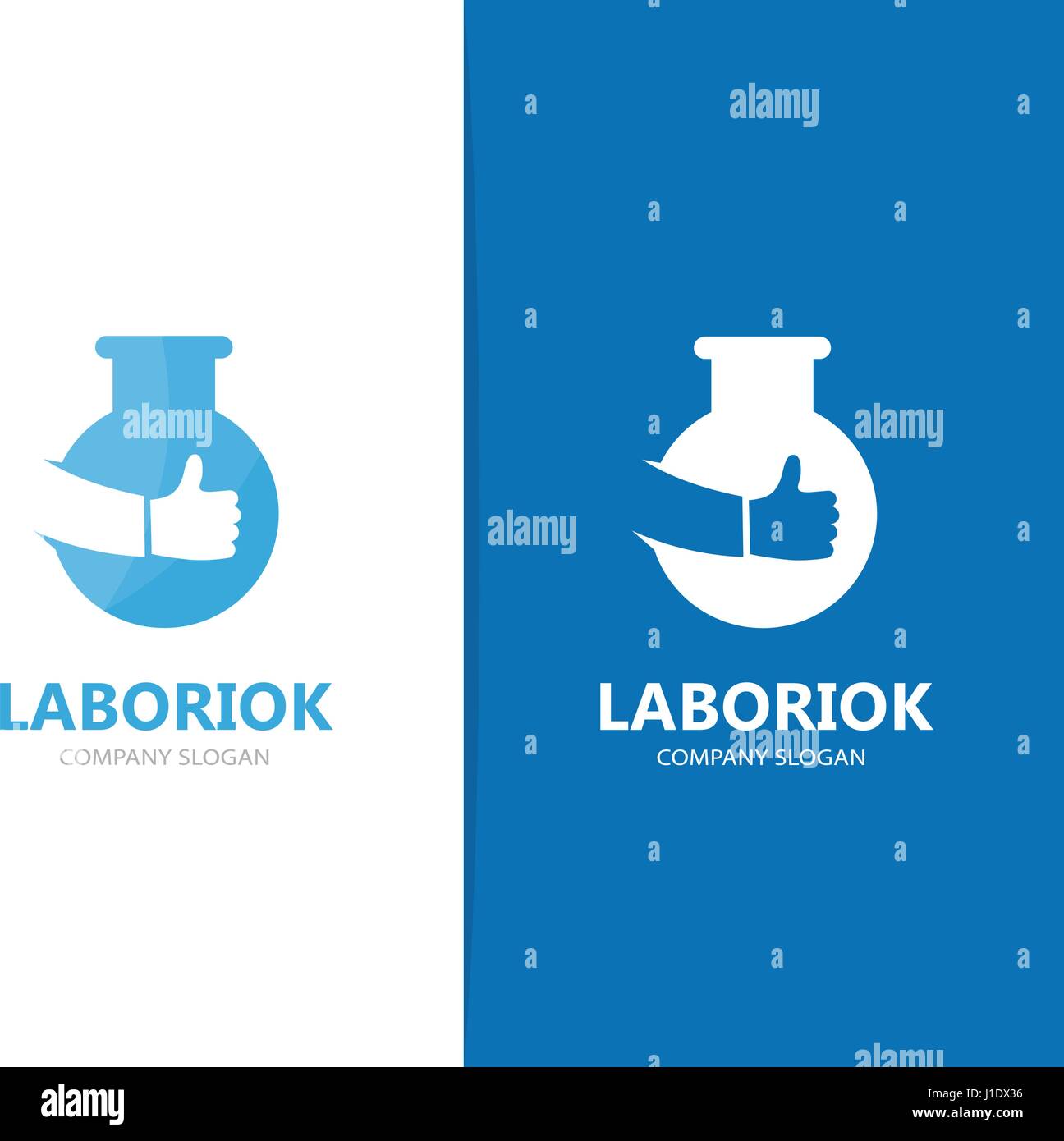 Vector of flask and like logo combination. Laboratory and best symbol ...