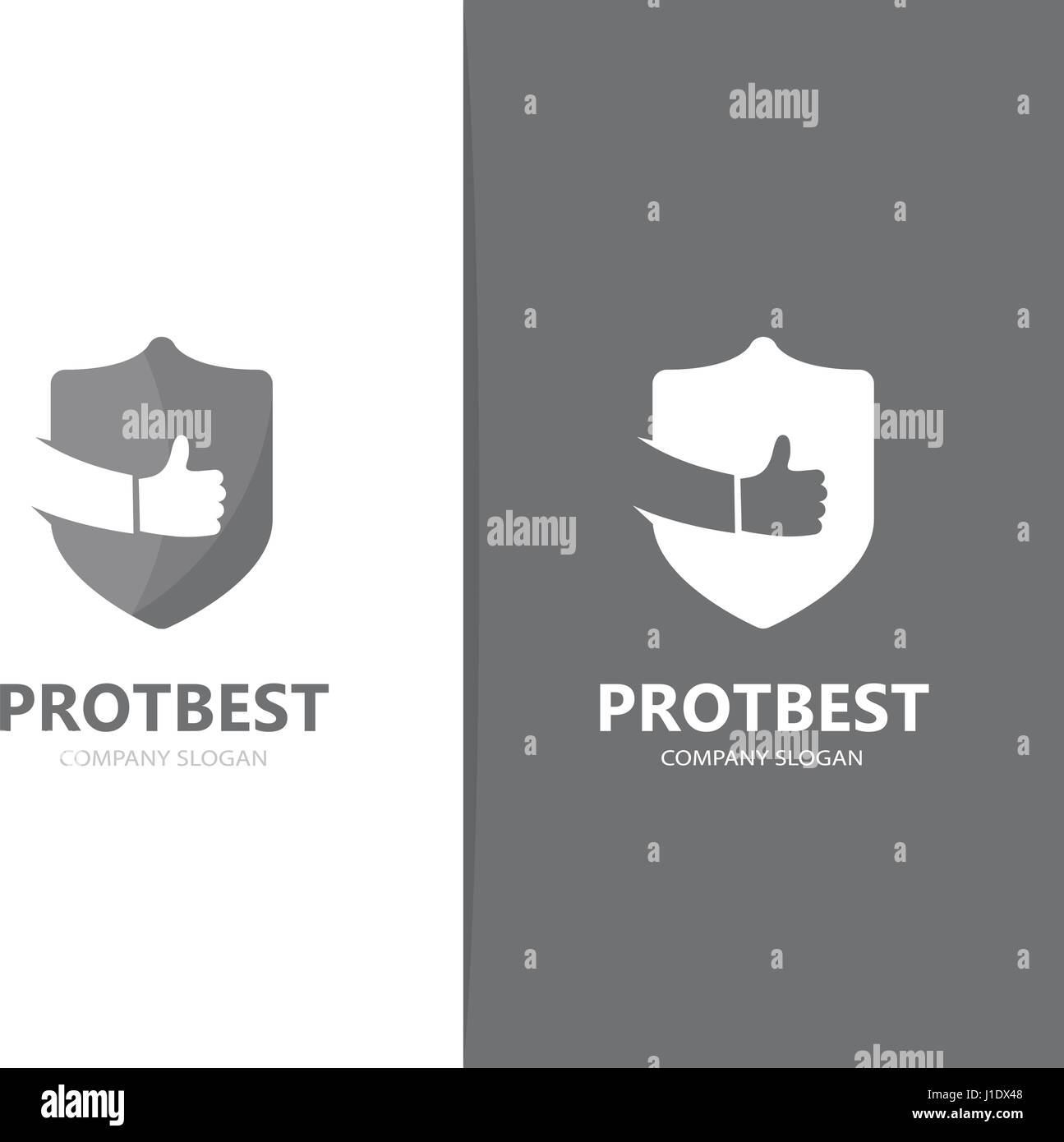 Vector of shield and like logo combination. Security and best symbol or ...