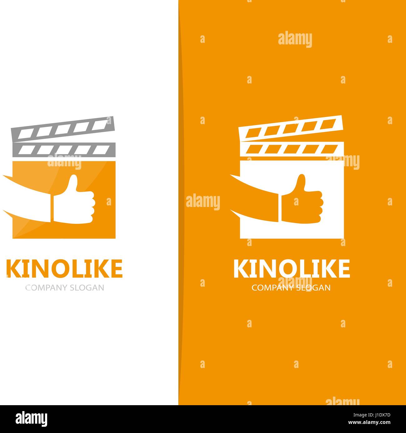 Vector of clapperboard and like logo combination. Cinema and best ...