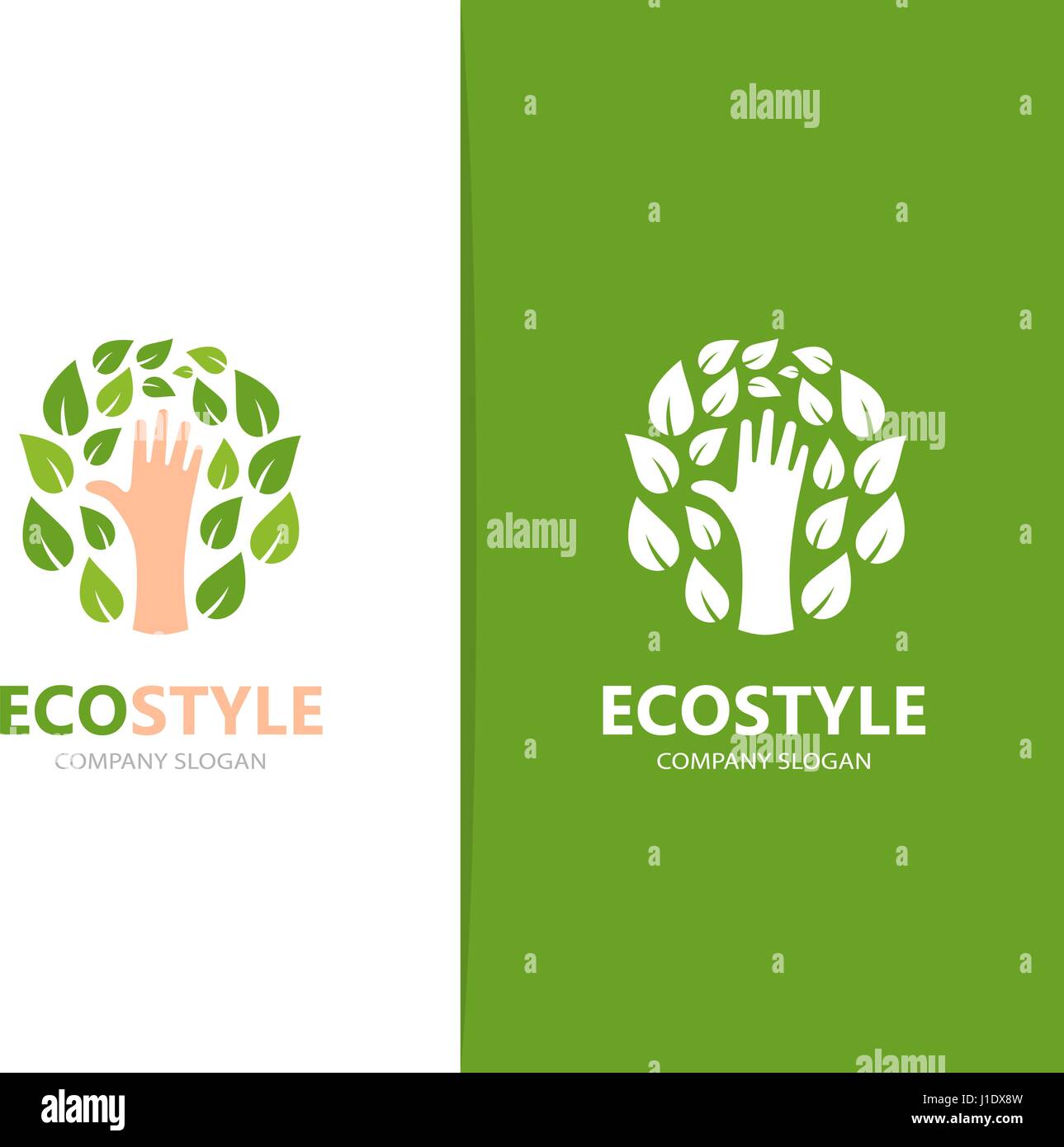Vector of hand and leaf logo combination. Arm and eco symbol or icon ...
