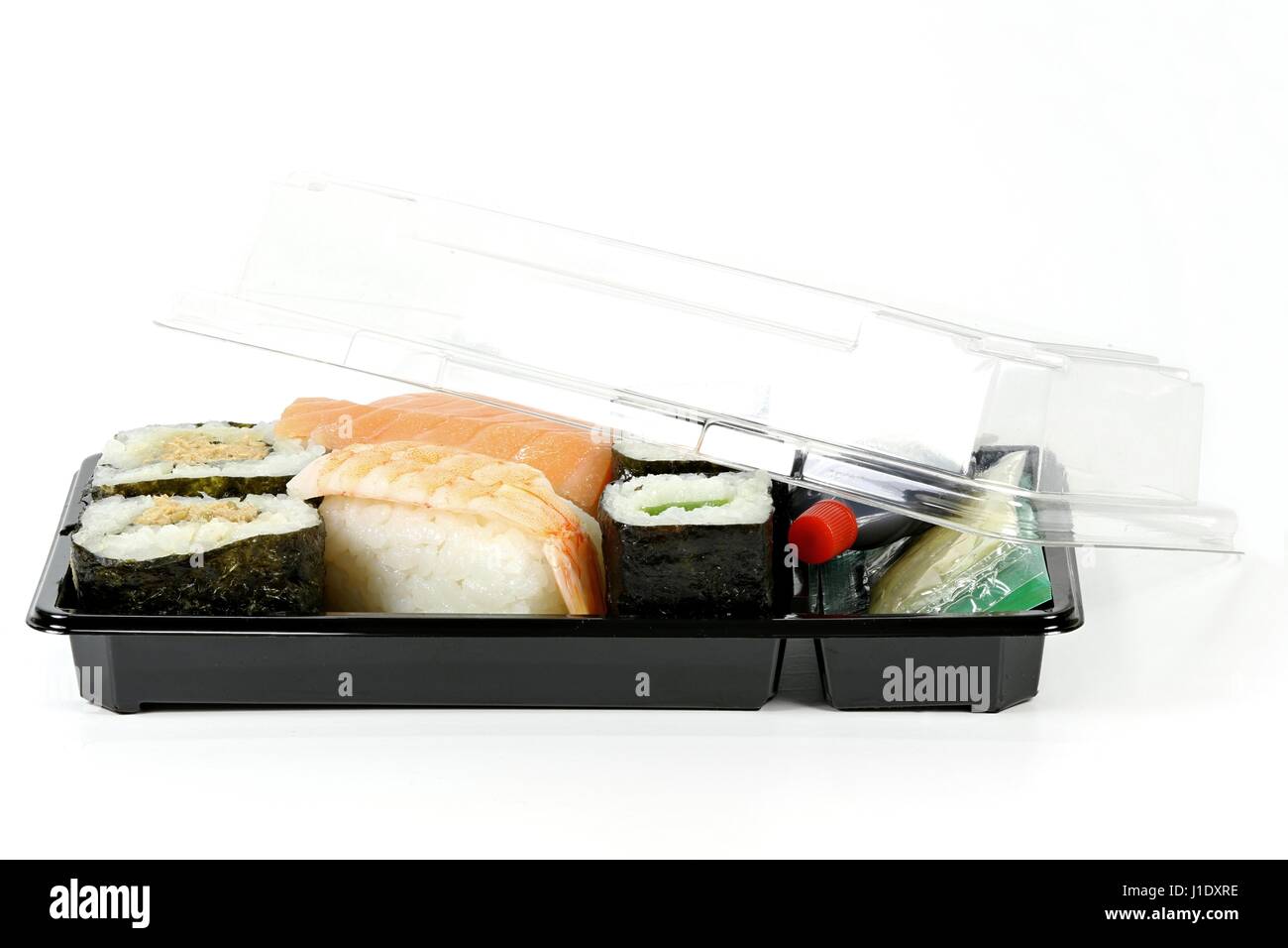 sushi to go isolated on white background Stock Photo - Alamy