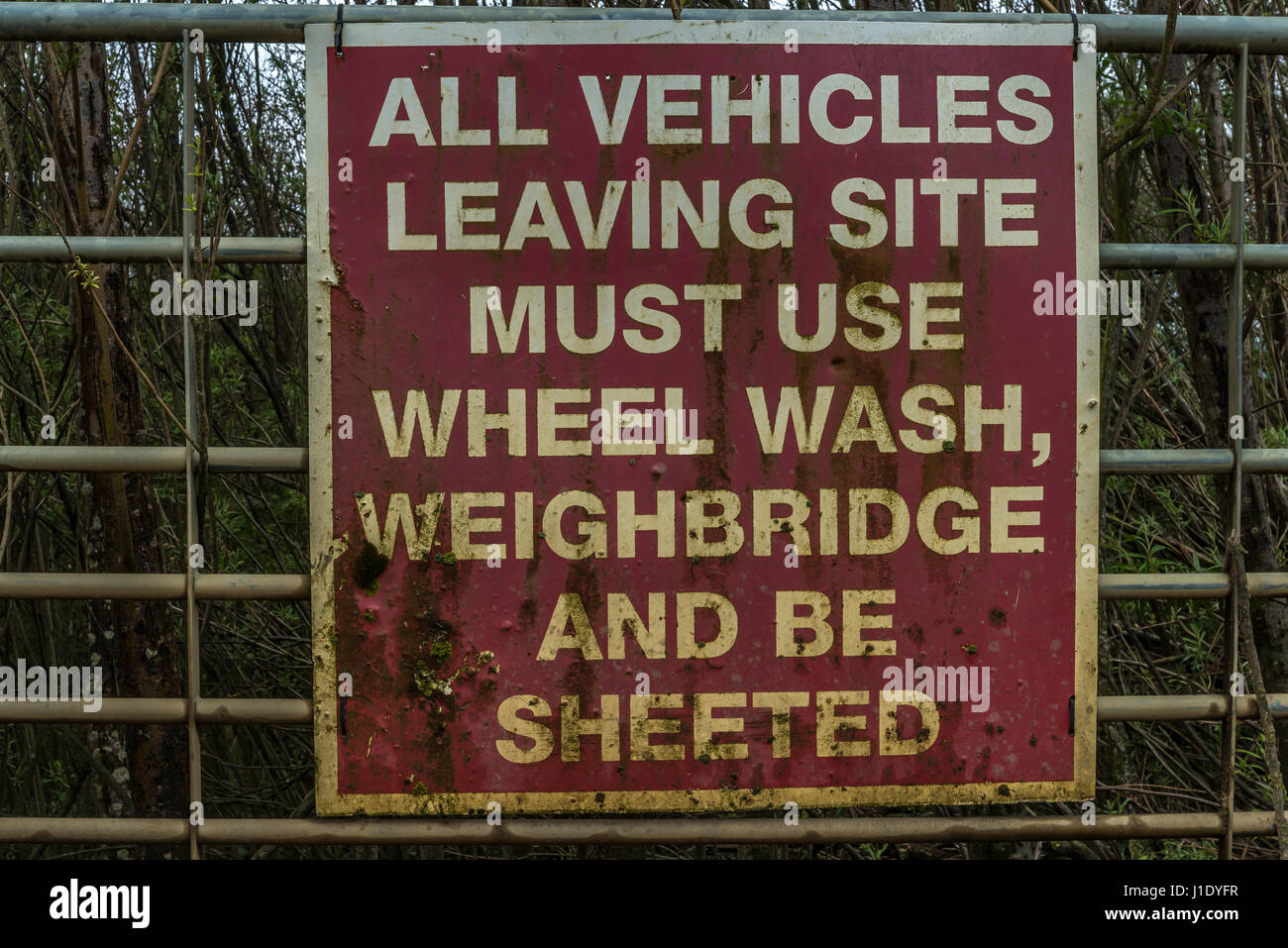 Warning sign at a disused quarry in West Yorkshire,England, UK Stock ...