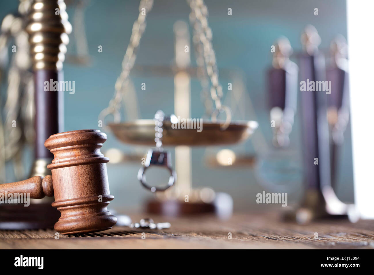 Law concept. Lawyers office. Mallet of the jugde. Scale of justice ...