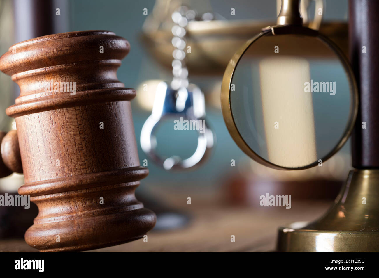 Law concept. Lawyers office. Mallet of the jugde. Scale of justice ...