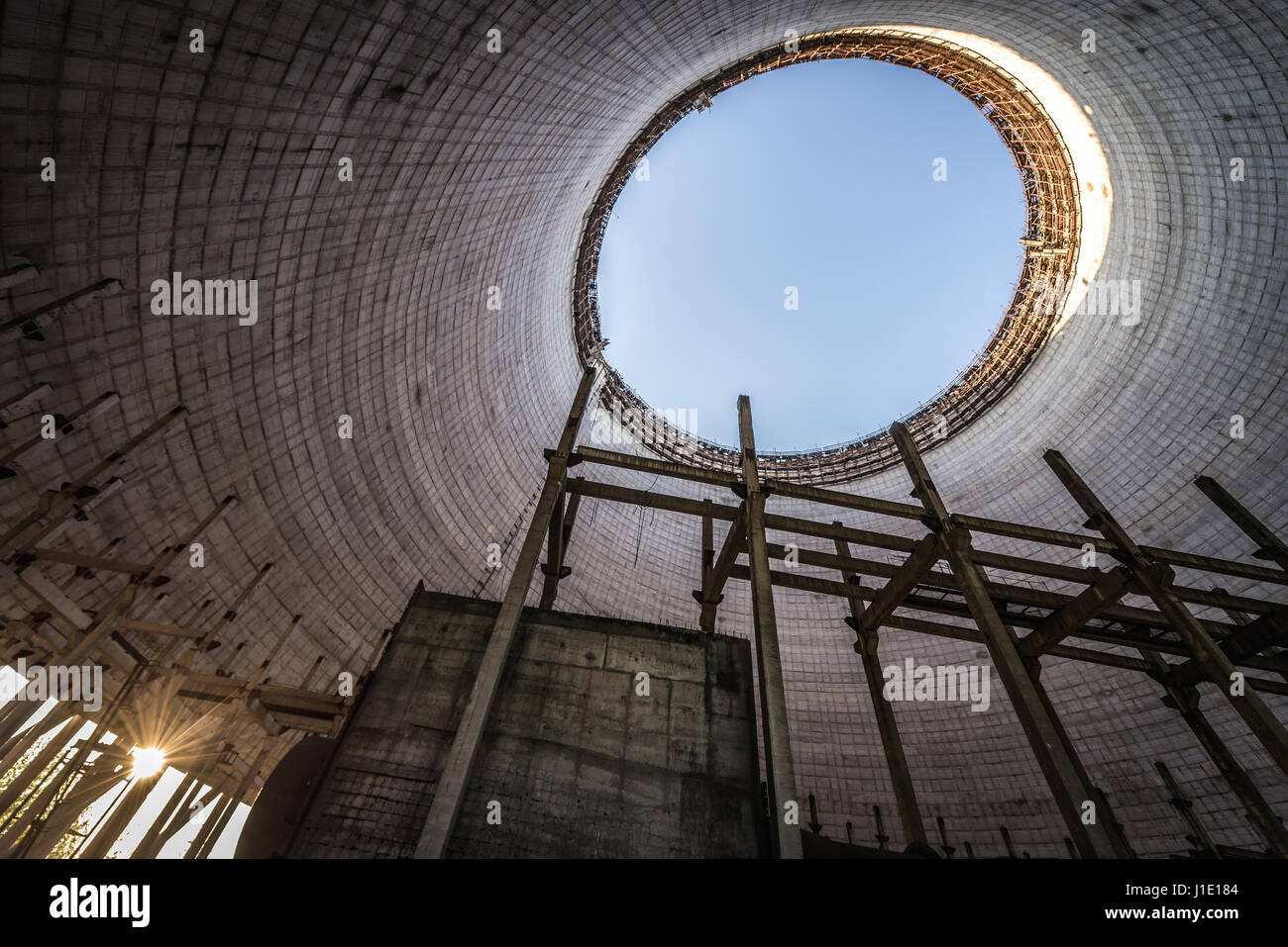 Cooling tower of Chernobyl Nuclear Power Plant in Zone of Alienation ...