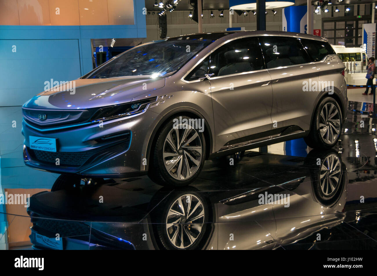 Shanghai, China. 19th Apr, 2017. Geely MPV concept unveiled at the ...