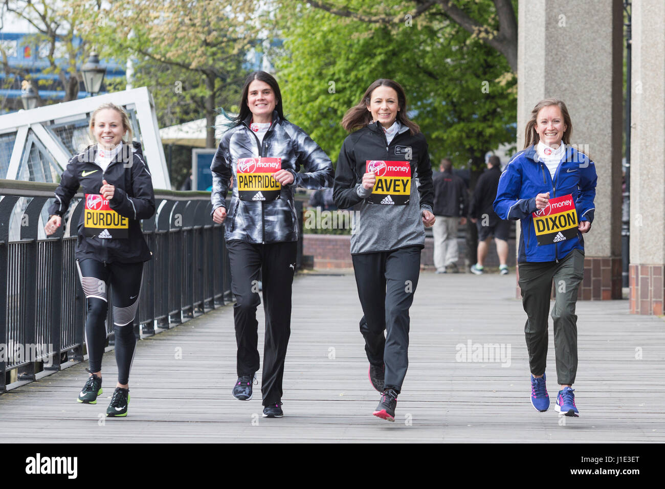 London, UK. 20th Apr, 2017. L-R: Charlotte Purdue, Susan Partridge, Jo ...
