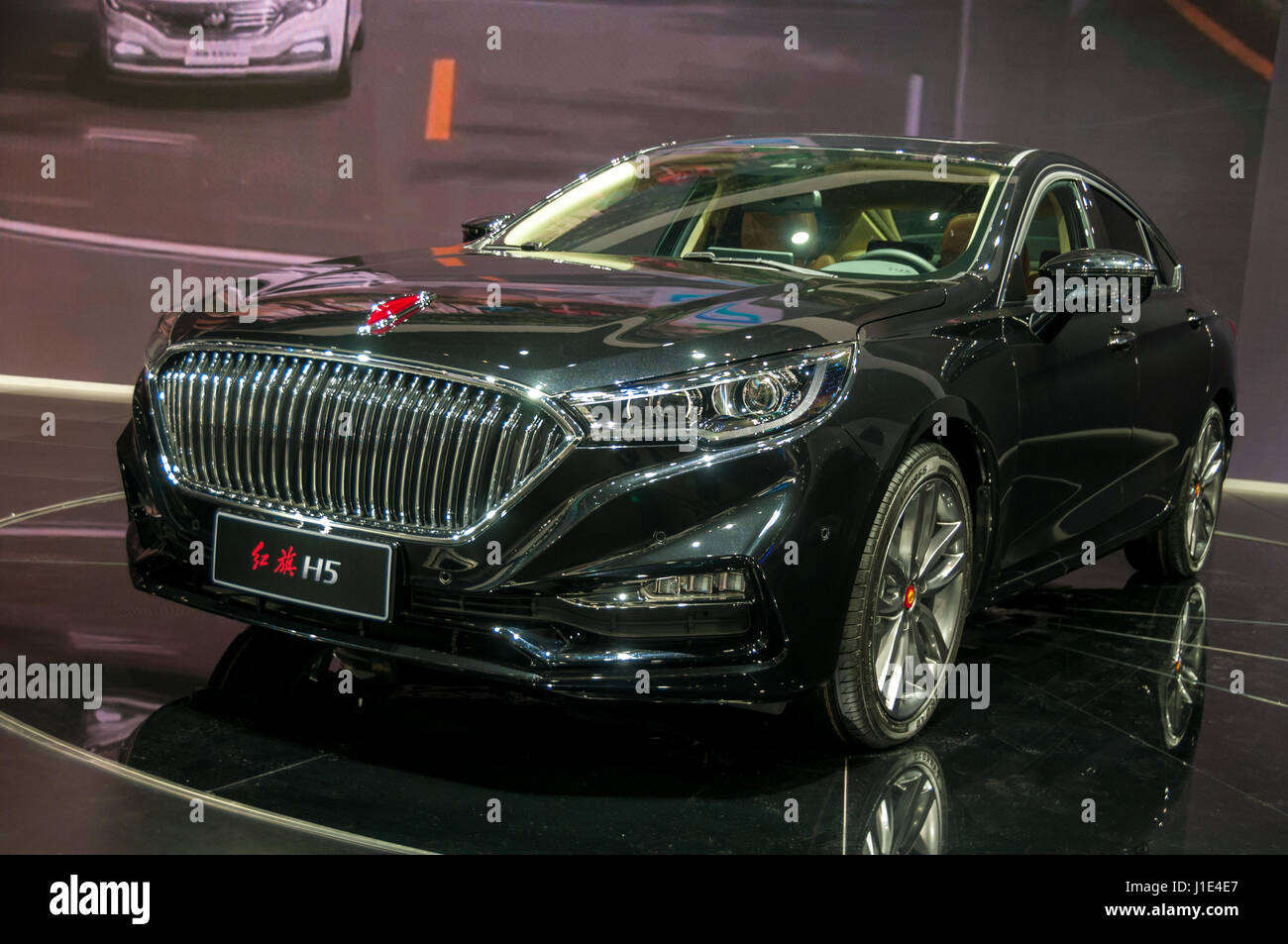 Shanghai, China. 19th Apr, 2017. Hongqi H5 sedan based on Mazda 6 ...