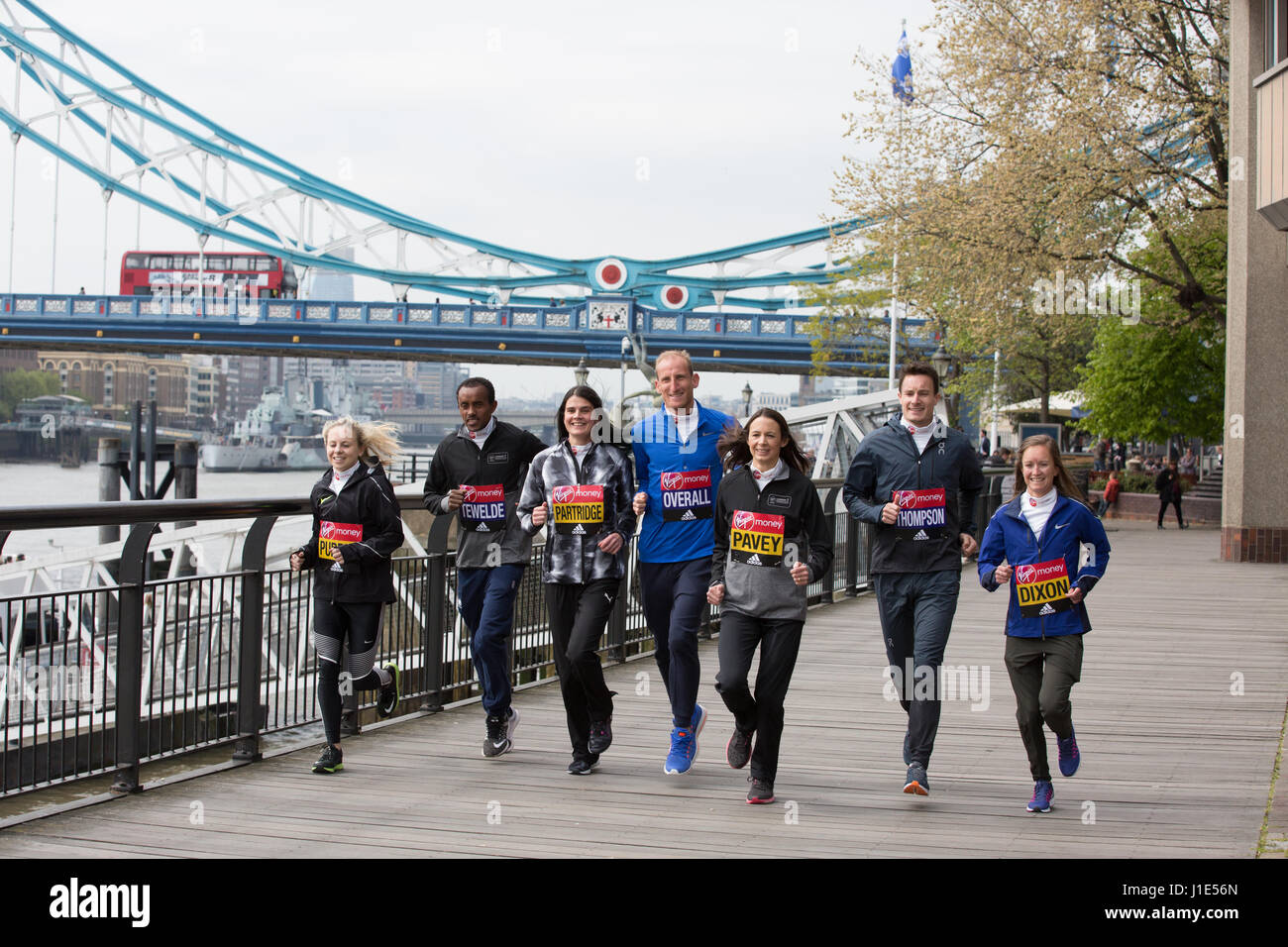 Tower Bridge, UK. 20th Apr, 2017. British Runners Charlotte Purdue ...