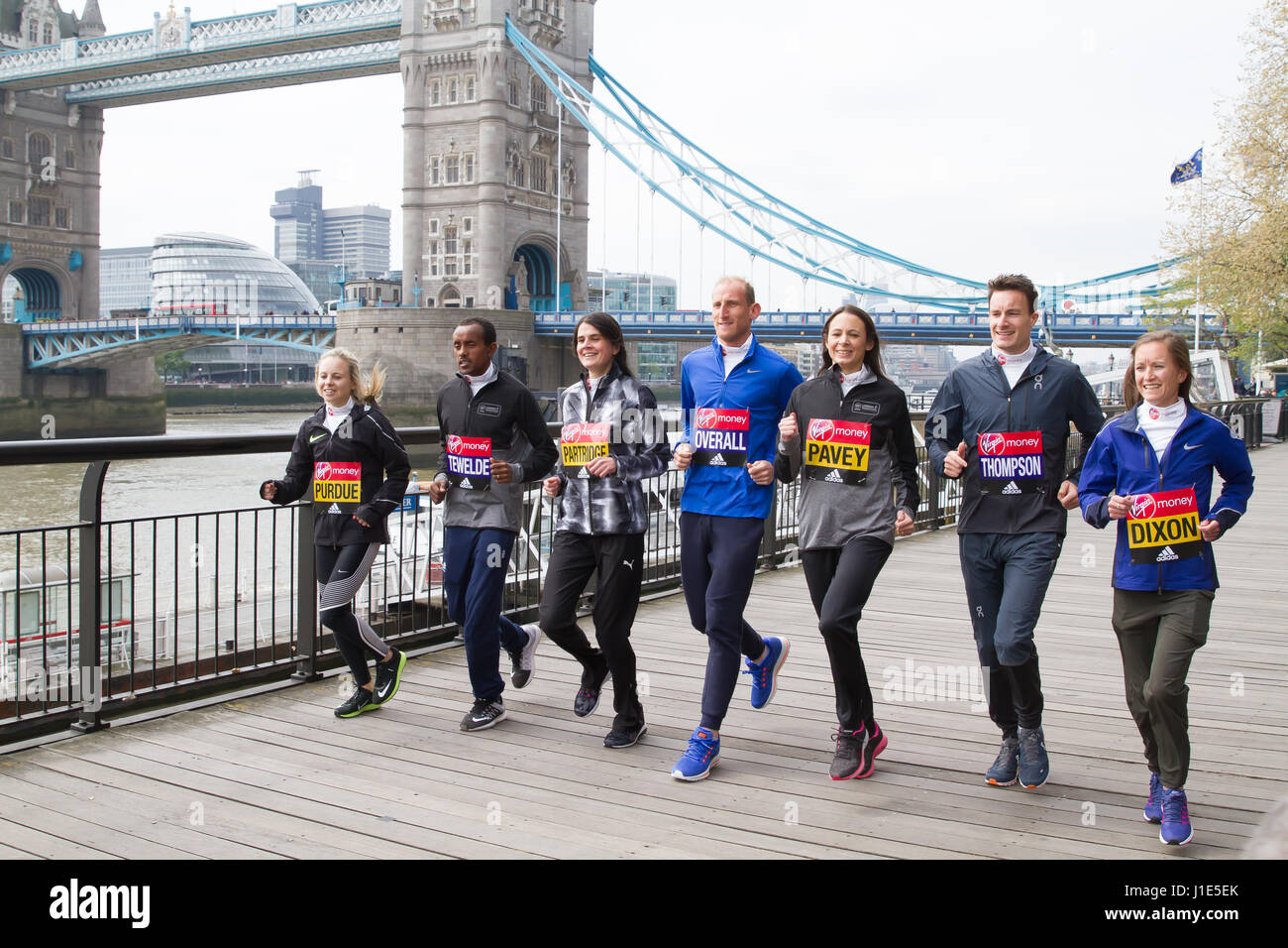 Tower Bridge, UK. 20th Apr, 2017. British Runners Charlotte Purdue ...