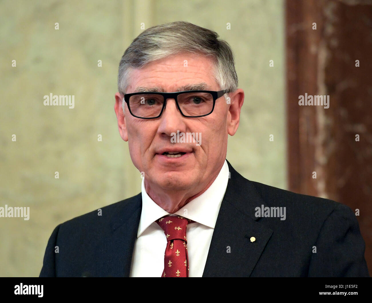 Berlin, Germany. 20th Apr, 2017. The Chairman of the World Scout ...