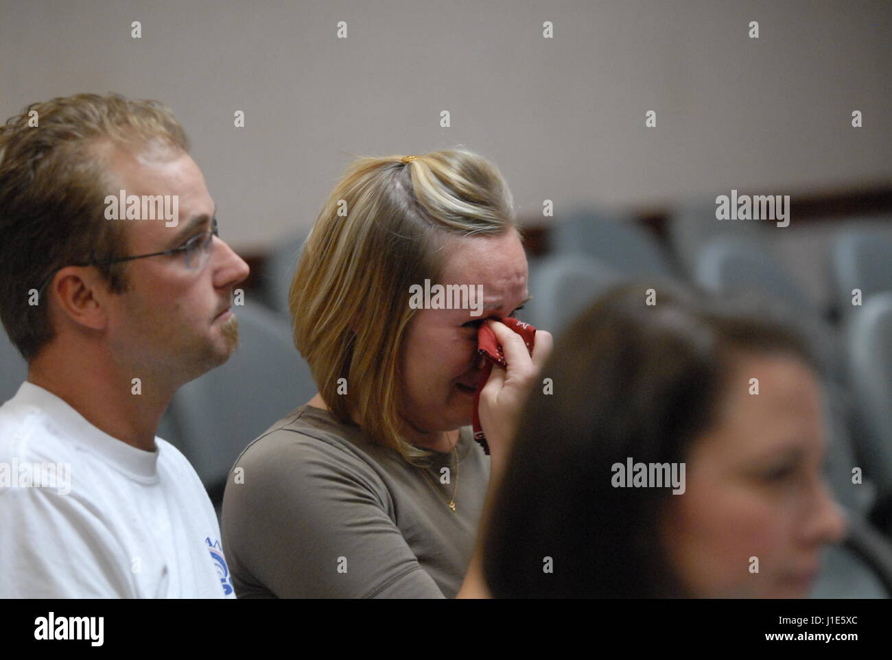 September 16, 2008 - Ron Presba's daughter Misti Presba wipes away ...