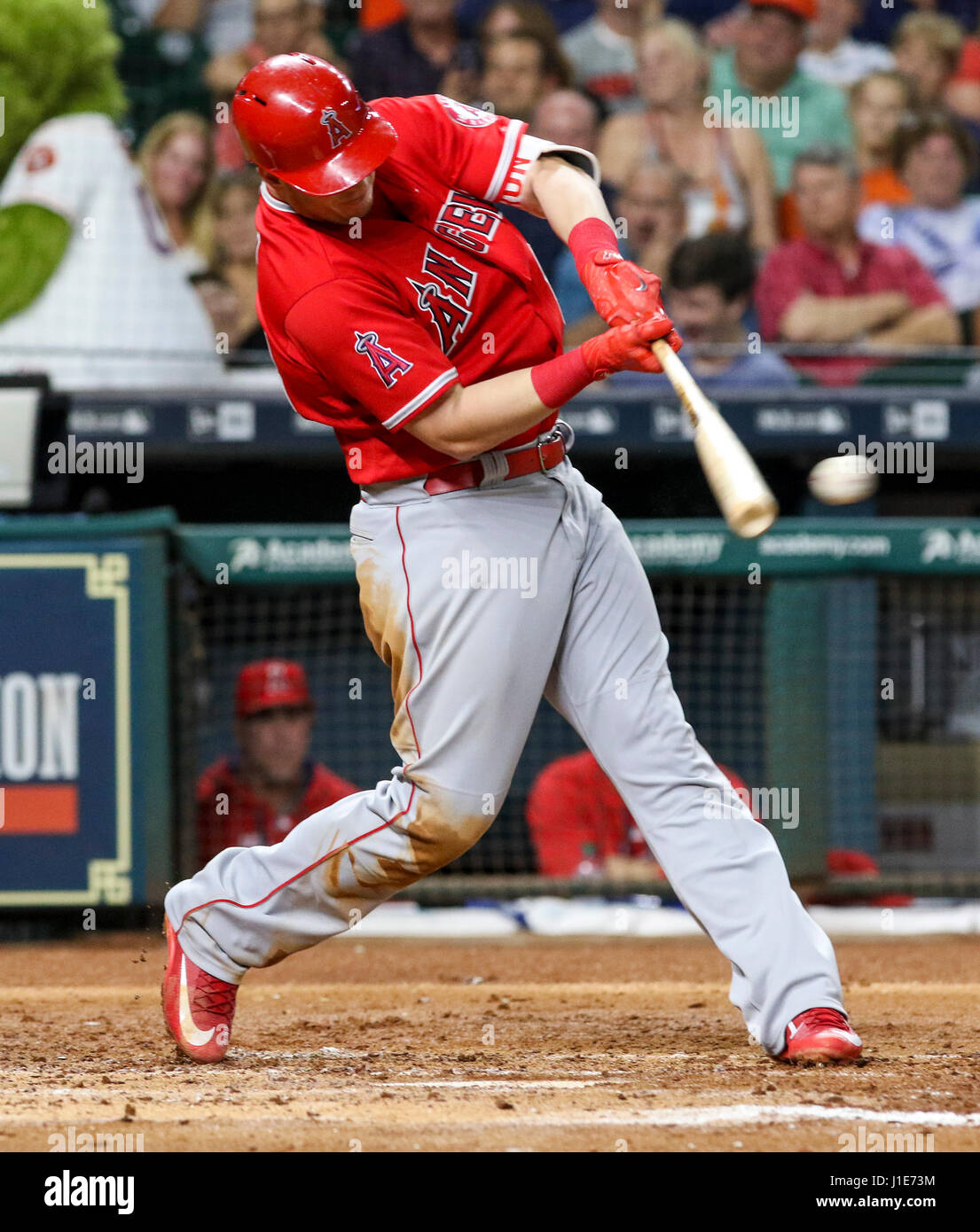 Houston, TX, USA. 19th Apr, 2017. Los Angeles Angels first baseman C.J ...