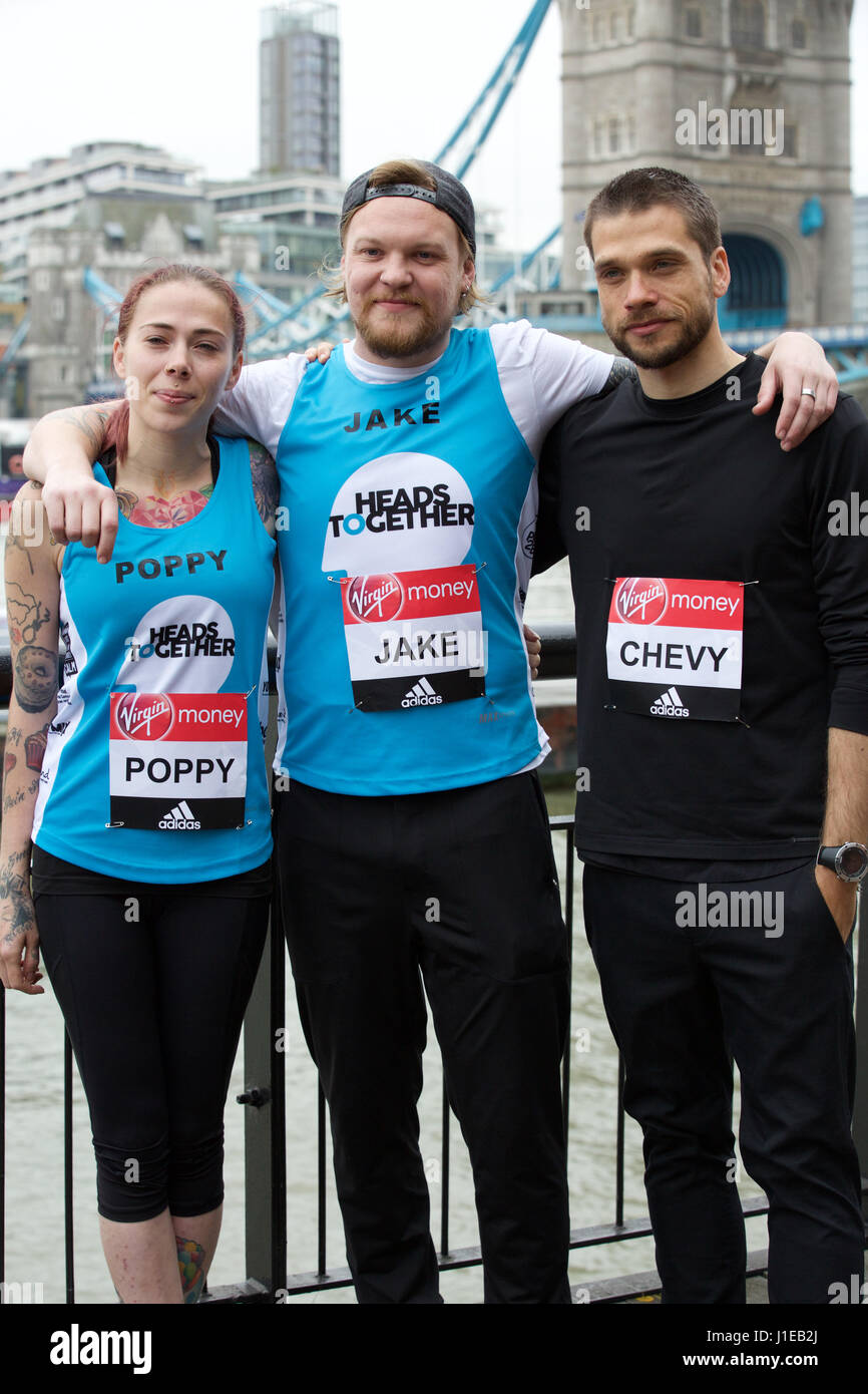 London, UK. 21st Apr, 2017. #Reason to run photocall with Jake, Chevy ...