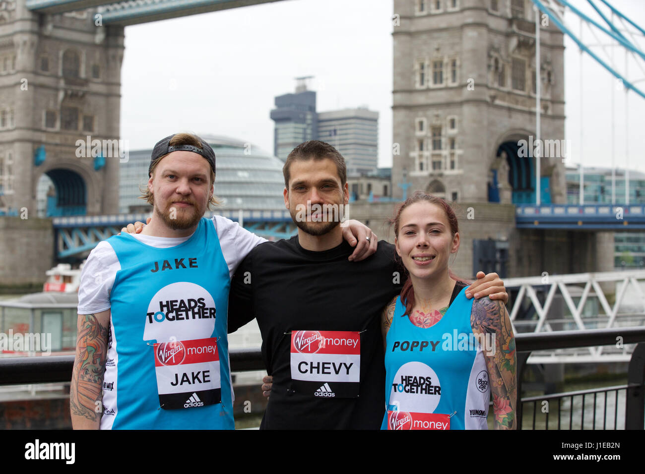 London, UK. 21st Apr, 2017. #Reason to run photocall with Jake, Chevy ...