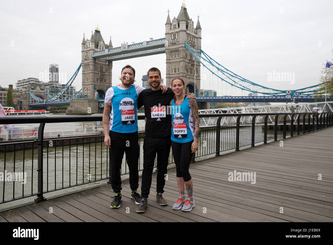 London, UK. 21st Apr, 2017. #Reason to run photocall with Jake, Chevy ...
