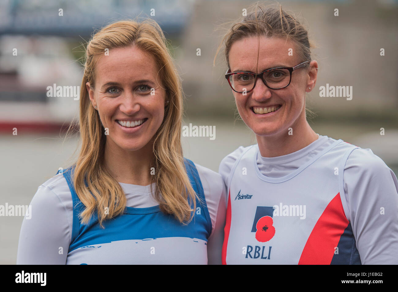 London, UK. 21st Apr, 2017. Heather Stanning and Helen Glover - special ...