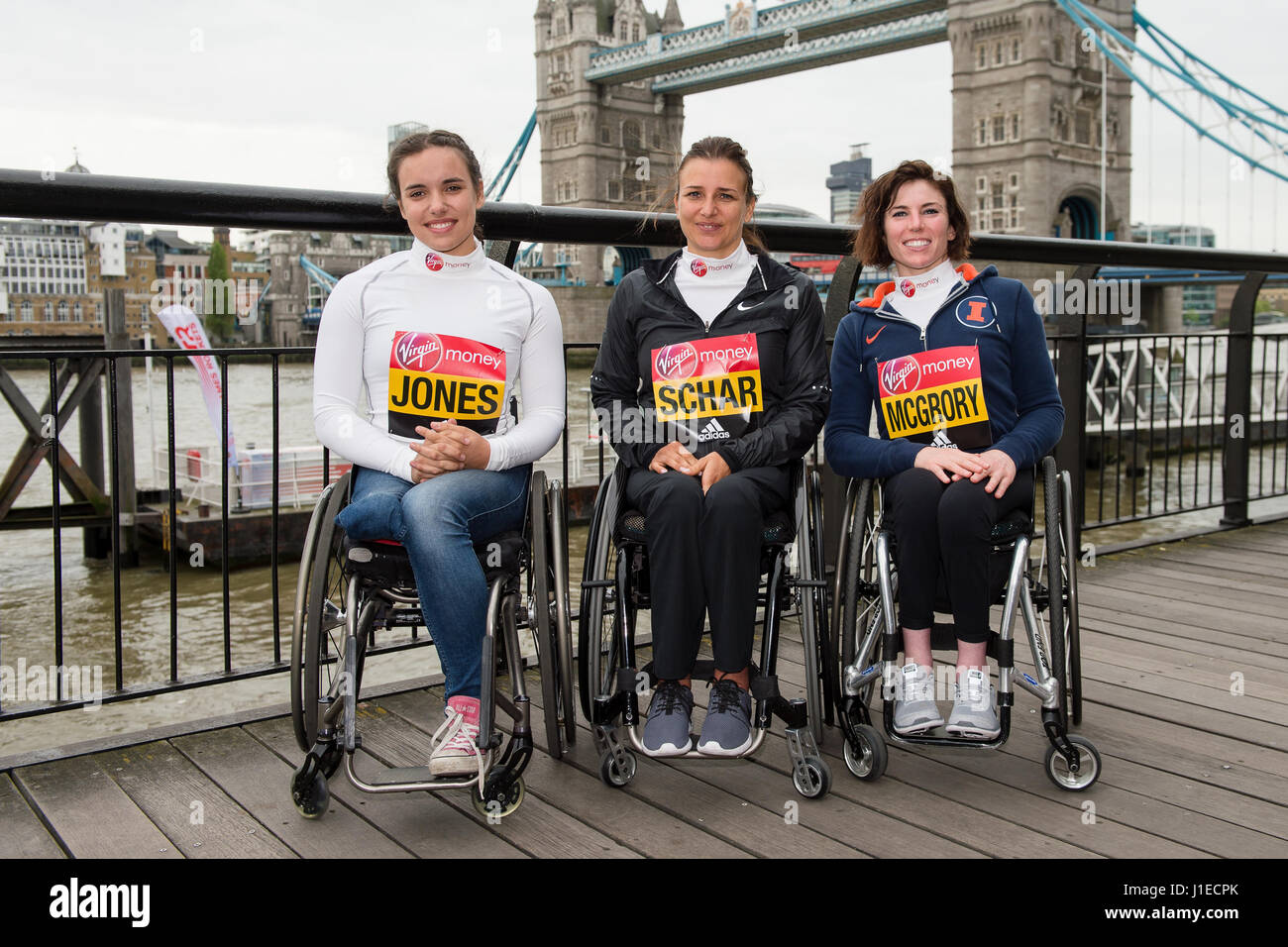 London, UK. 21st Apr, 2017. Jade Jones, Manuela Schar and Amanda ...