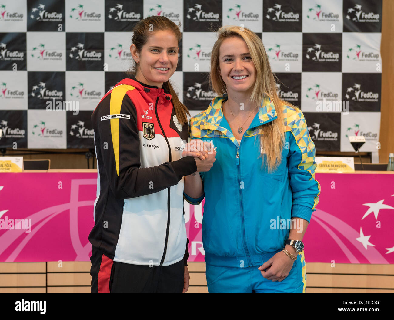 Stuttgart, Germany. 21st Apr, 2017. German Fed Cup player Julia Goerges ...