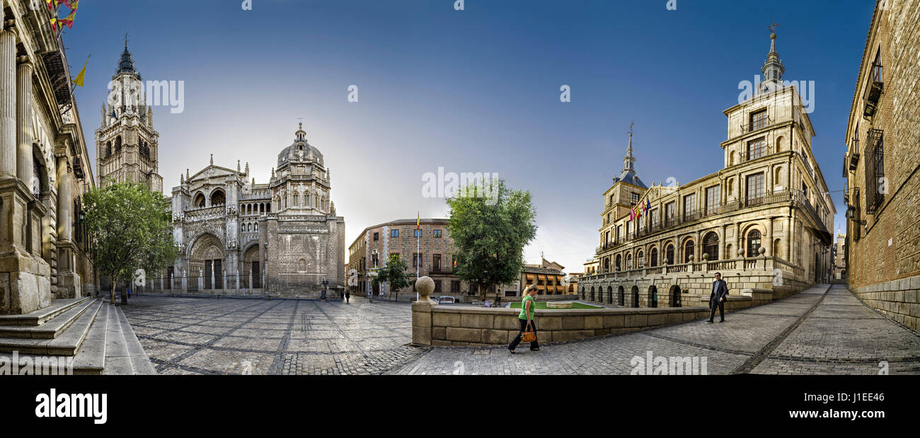 Cathedral Square in Toledo, Spain Stock Photo - Alamy