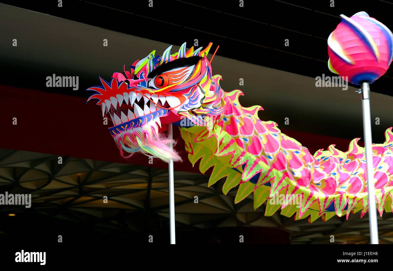 Chinese dragon pole dance hi-res stock photography and images - Alamy
