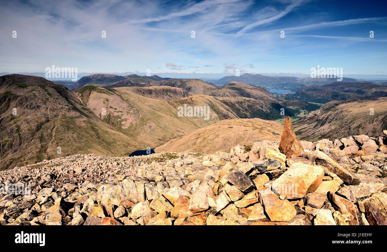 The summits from Great End Stock Photo - Alamy