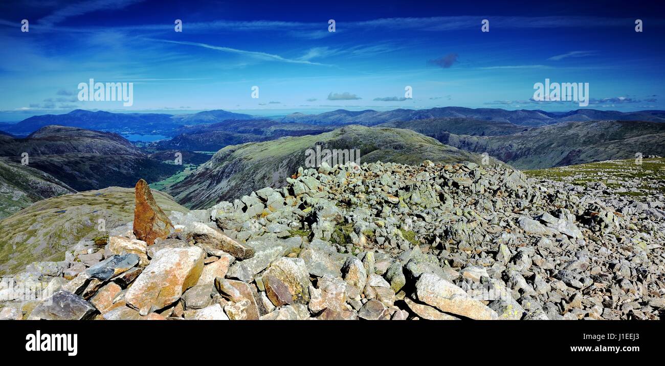 The summits from Great End Stock Photo - Alamy