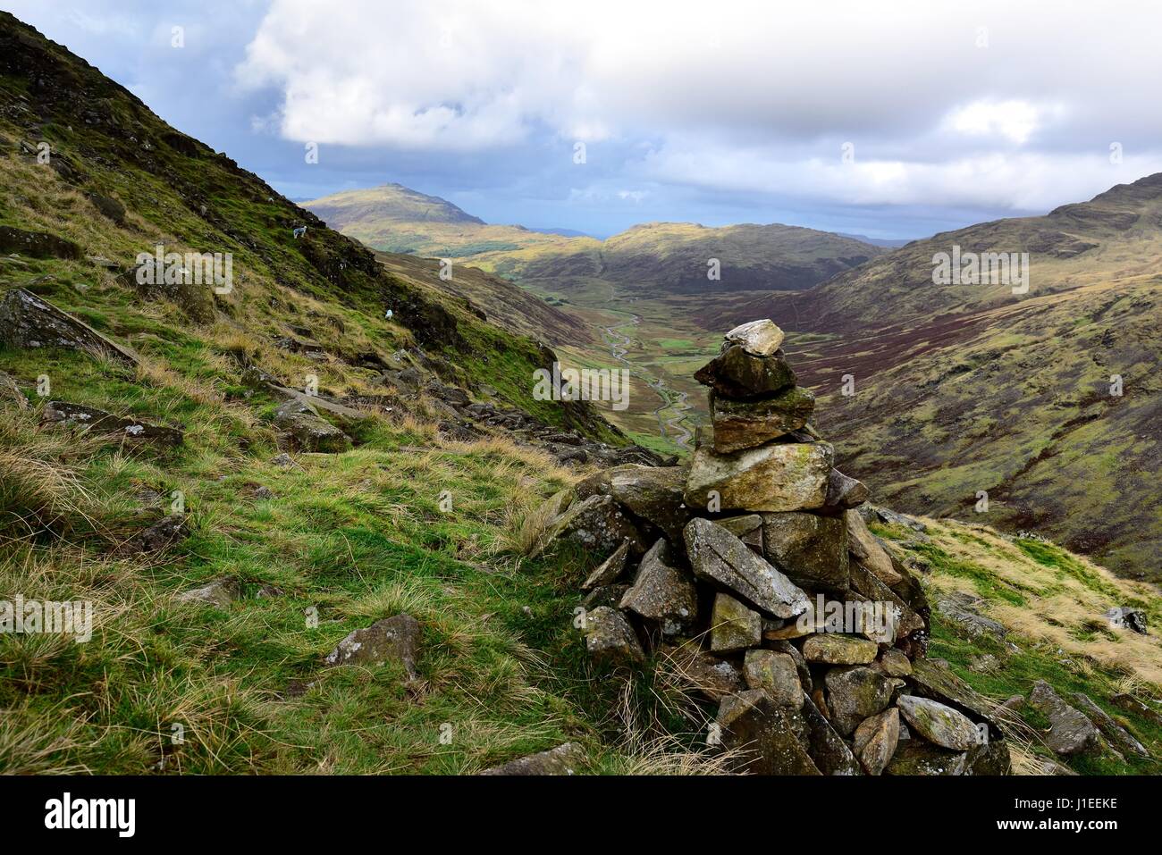 Wrynose Bottom from the cairn on Nettle Slack Stock Photo - Alamy