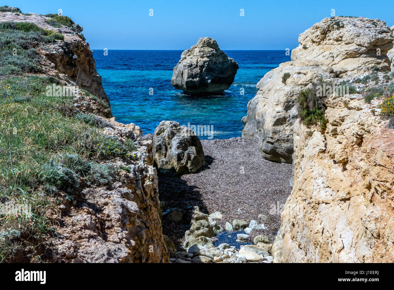The beach at Santo Tomas in the south of Menorca Stock Photo - Alamy