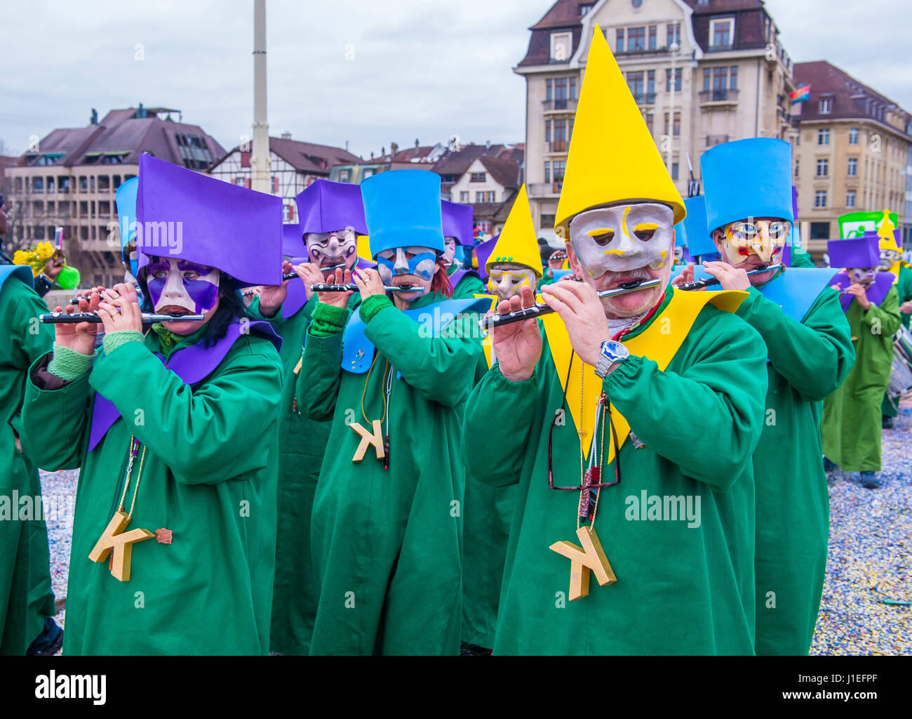 Participants in the Basel Carnival in Basel , Switzerland Stock Photo ...
